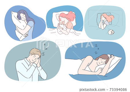 Sleeping, relaxation and comfortable rest concept - Stock Illustration ...