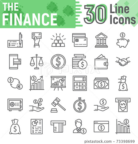 Finance line icon set, banking symbols collection, - Stock Illustration ...