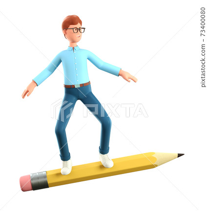 3D illustration of smiling creative man... - Stock Illustration ...