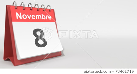 November 8 date written in French on the flip...-插圖素材 [73401719] - PIXTA圖庫
