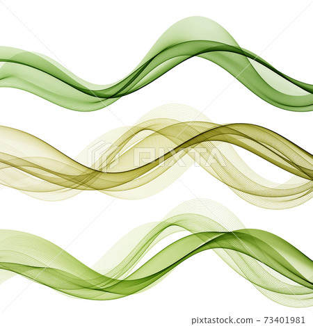 Set of Abstract vector flow transparent green... - Stock Illustration ...