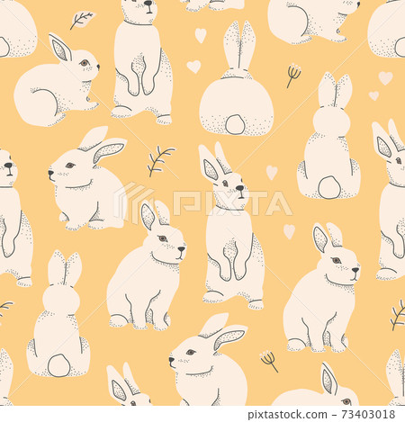 Decorative animals - hares or rabbits. Vector...-插圖素材 [73403018] - PIXTA圖庫