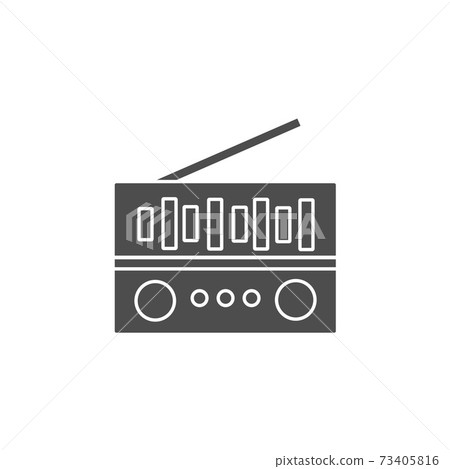 radio fm tuner black solid style icon vector... - Stock Illustration ...