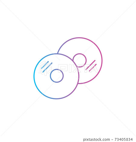 cd disc outline line style icon vector...-插圖素材 [73405834] - PIXTA圖庫