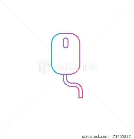 mouse computer outline line style icon vector... - Stock Illustration ...