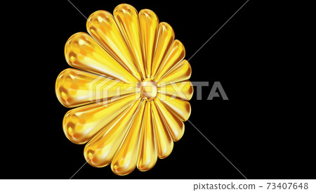 Golden Japanese national emblem Chrysanthemum... - Stock Illustration ...