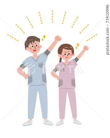 Energetic and strong nurse whole body - Stock Illustration [73410996 ...