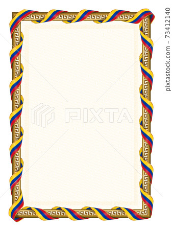 Vertical frame and border with Colombia flag - Stock Illustration ...