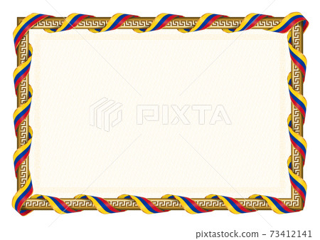 Horizontal frame and border with Colombia flag - Stock Illustration ...
