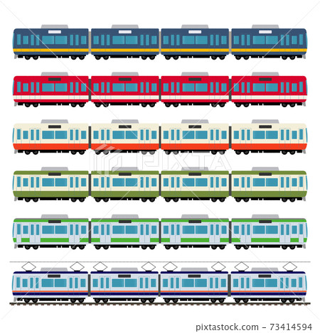 Vector illustration set of 4-car train - Stock Illustration [73414594 ...