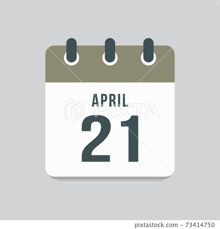 Icon day date 21 April, template calendar page - Stock Illustration ...