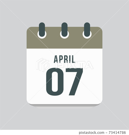 Icon day date 7 April, template calendar page - Stock Illustration ...