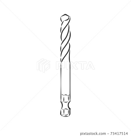 drill bit vector sketch illustration. Vector... - Stock Illustration ...