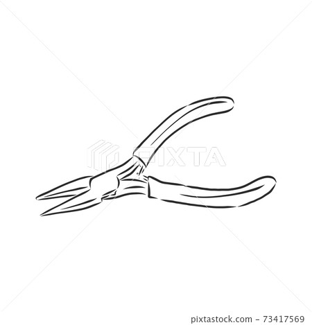 Pliers pincers hand tool isolated on white... - Stock Illustration ...