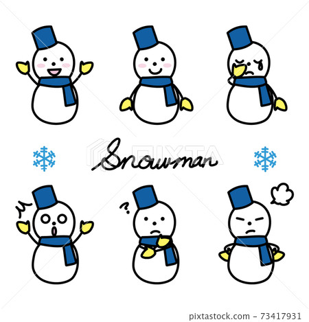 Facial expressions of emotions of a snowman - Stock Illustration ...