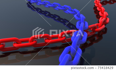 Two chains in red and blue - Stock Illustration [73418429] - PIXTA