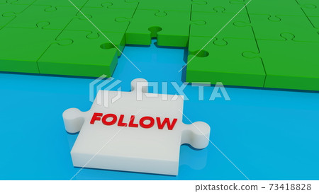 Puzzle with follow concept - Stock Illustration [73418828] - PIXTA