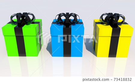Three colorful gift boxes - Stock Illustration [73418832] - PIXTA