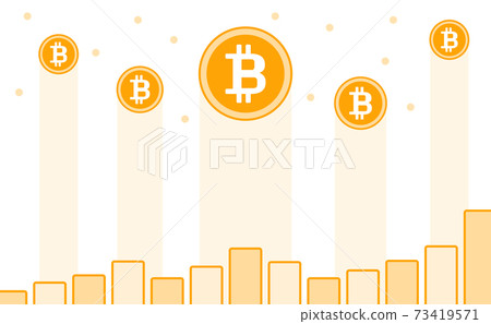 Rising virtual currency Bitcoin logo coin and... - Stock Illustration ...