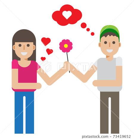 Love concept flat drawing for valentines day - Stock Illustration ...