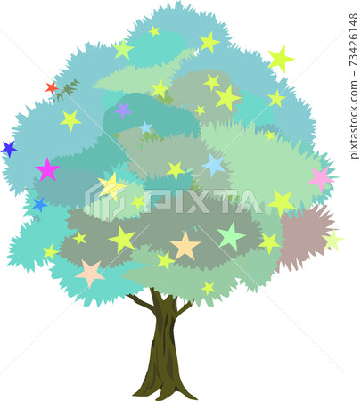 A mysterious fairy tale tree with stars - Stock Illustration [73426148 ...