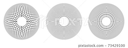 Geometric round shapes. 3D illusion. Design...-插圖素材 [73429100] - PIXTA圖庫