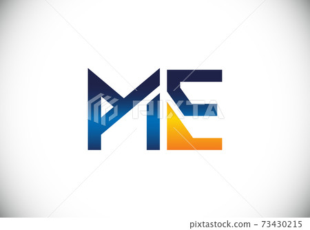 Initial Monogram Letter M E Logo Design Vector... - Stock Illustration ...