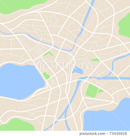 Clean top view of the day time city map with... - Stock Illustration ...