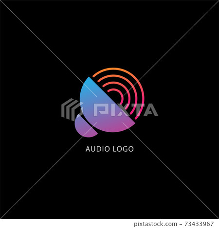 Speaker Sound Logo Concept, Audio Signal Design... - Stock Illustration ...