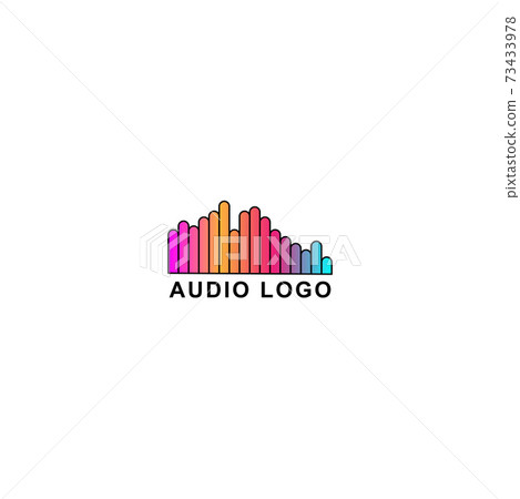 Audio Wave Spectrum Visual Logo, Rounded... - Stock Illustration ...