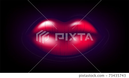 Vector lips in gradient style. Digital art-插圖素材 [73435743] - PIXTA圖庫