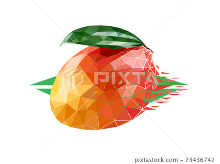 Vector mango in low poly style. Digital art - Stock Illustration ...