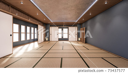 Dark design, empty room tatami mat Designing... - Stock Illustration ...