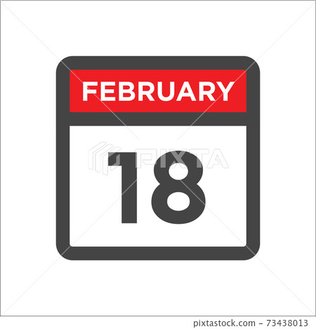 February 18 calendar icon with day of month - Stock Illustration ...