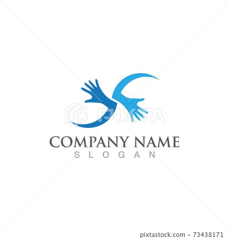 hand help care logo and symbol vector image - Stock Illustration ...