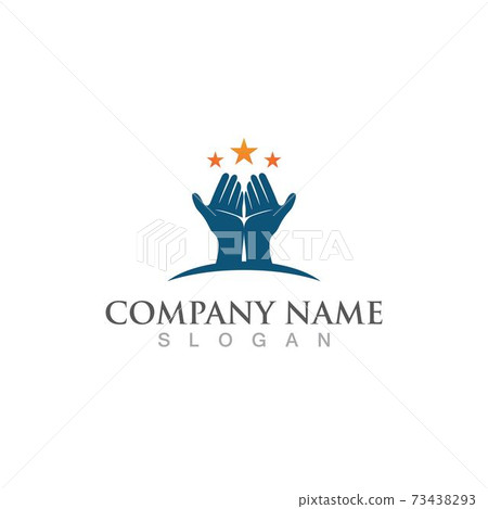 hand help care logo and symbol vector image - Stock Illustration ...