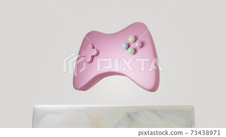 Cute minimalistic pink game joystick on marble... - Stock Illustration ...