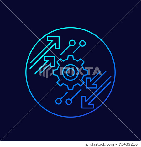 automation and optimization linear icon for web - Stock Illustration ...