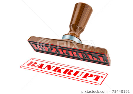 Bankrupt stamp. Wooden stamper, seal with text... - Stock Illustration ...