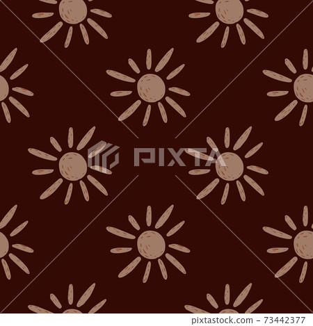 Ethnic sun seamless hand drawn pattern in... - Stock Illustration ...