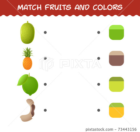 Match cartoon fruits and colors. Matching game.... - Stock Illustration ...
