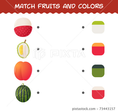 Match cartoon fruits and colors. Matching game.... - Stock Illustration ...
