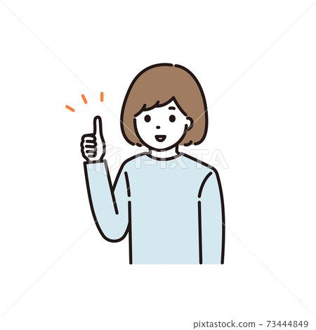 A woman who gives a good sign with a smile - Stock Illustration ...