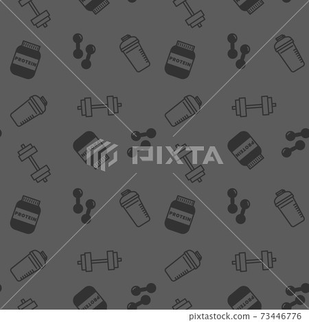 Protein and dumbbell muscle training background... - Stock Illustration ...