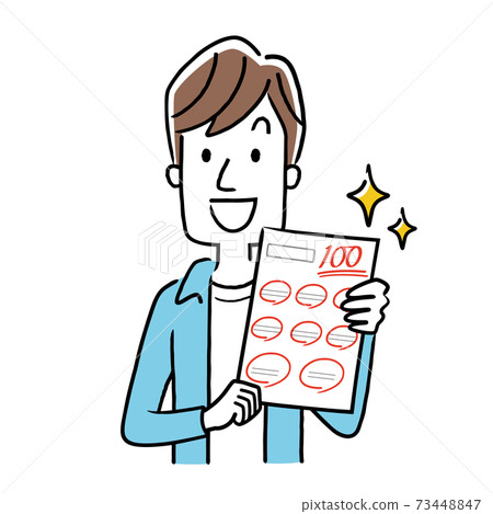 Vector illustration material: Boy who gets 100... - Stock Illustration ...