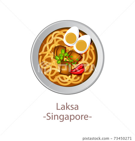 top view of popular food of ASEAN... - Stock Illustration [73450271 ...