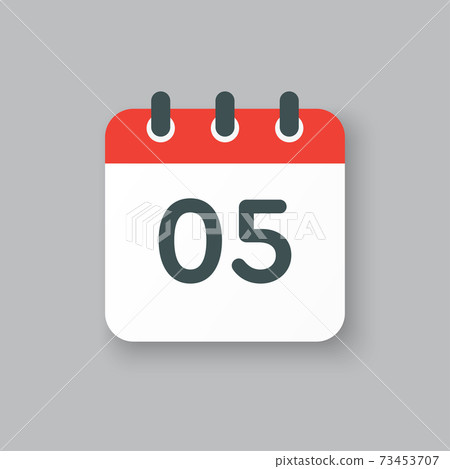 Vector icon calendar day number 5, 5th day month - Stock Illustration ...
