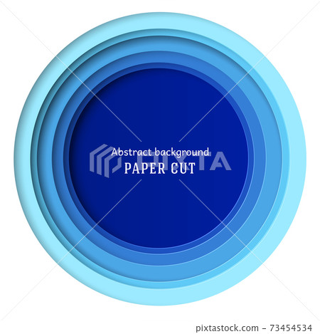 Abstract geometric round background in paper...-插圖素材 [73454534] - PIXTA圖庫