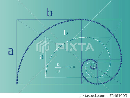 Golden ratio. Fibonacci number with the... - Stock Illustration [73461005] - PIXTA