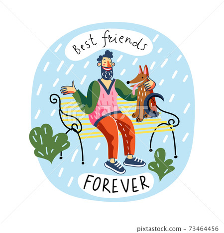 Vector illustration best friends forever - Stock Illustration [73464456 ...